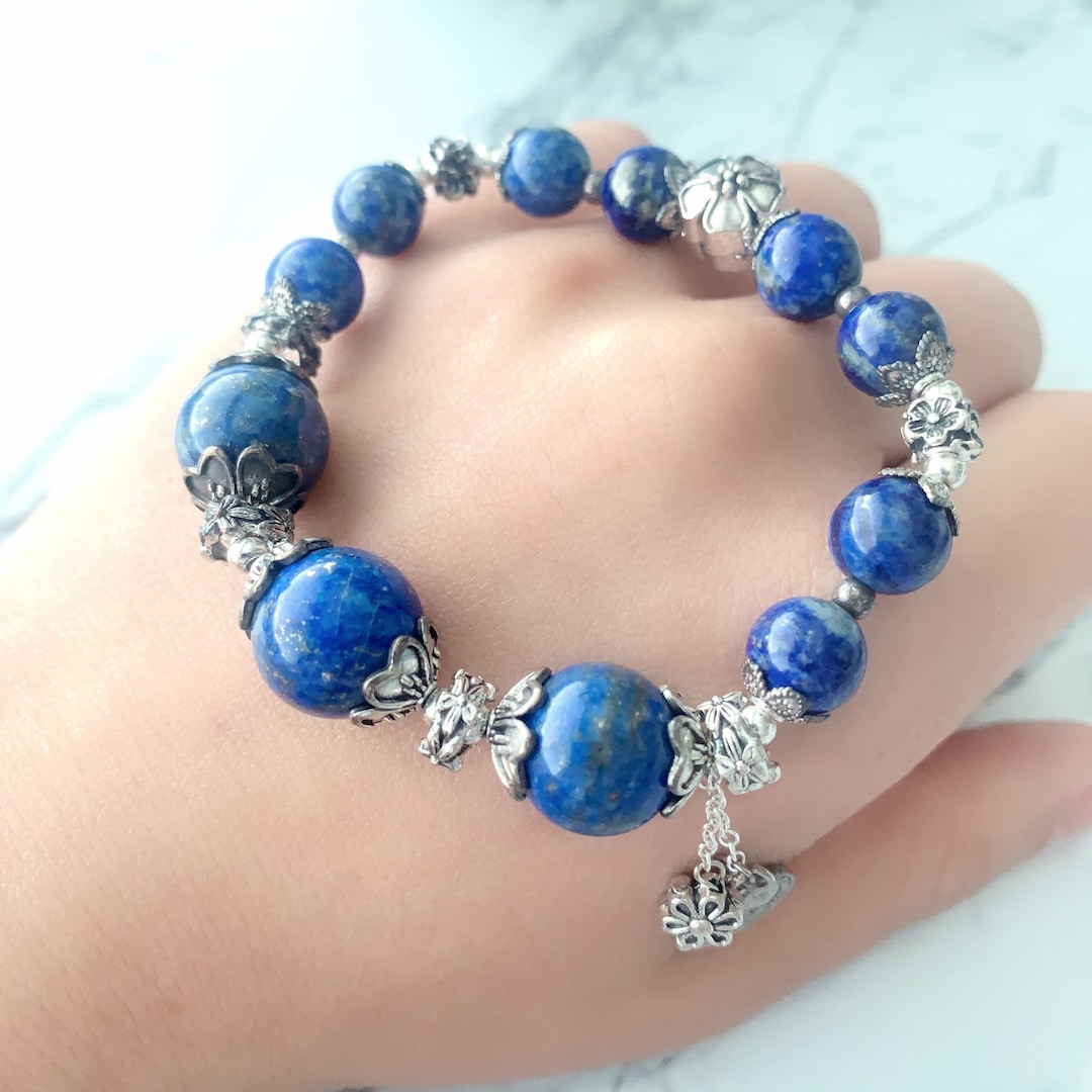 Lapis Lazuli Bracelet, Lapis Lazuli DIY Bracelet, Zinc Alloy ...