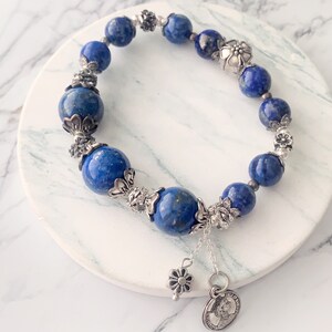 Lapis Lazuli Bracelet, Lapis Lazuli DIY Bracelet, Zinc Alloy ...