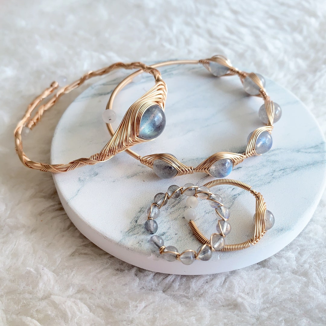 14k Gold Filled, Wire Wrapped Bracelet, Wire Wrap Bracelet, Gold Wire ...
