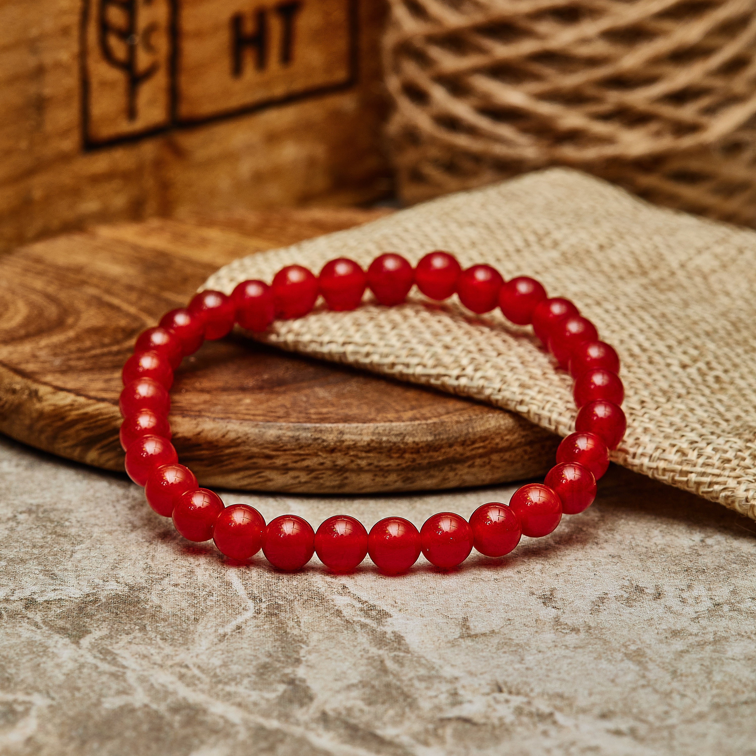 Frosted Tiger Skin Glass Natural Gemstone 6mm Round Bead Stretch ...