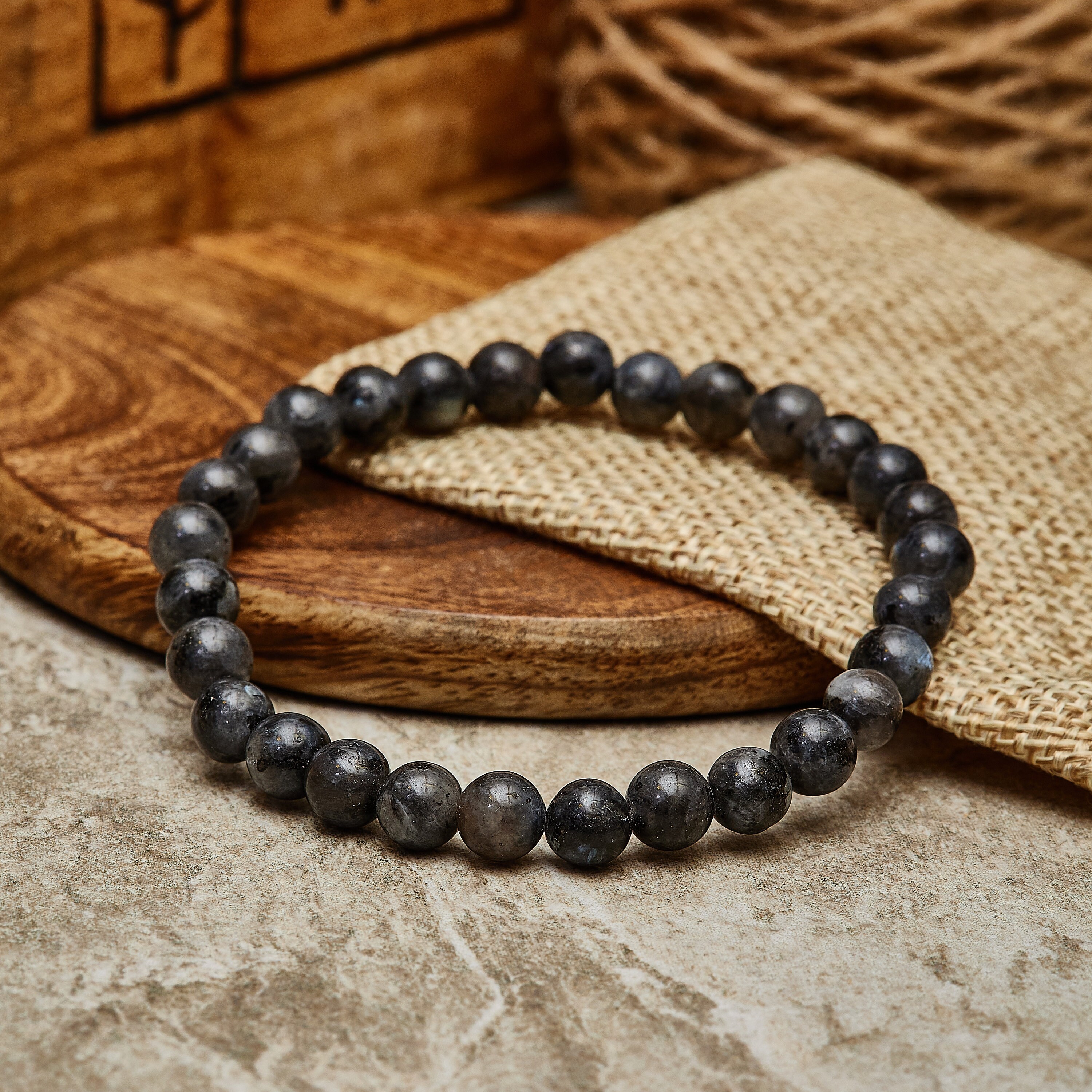 Frosted Tiger Skin Glass Natural Gemstone 6mm Round Bead Stretch ...