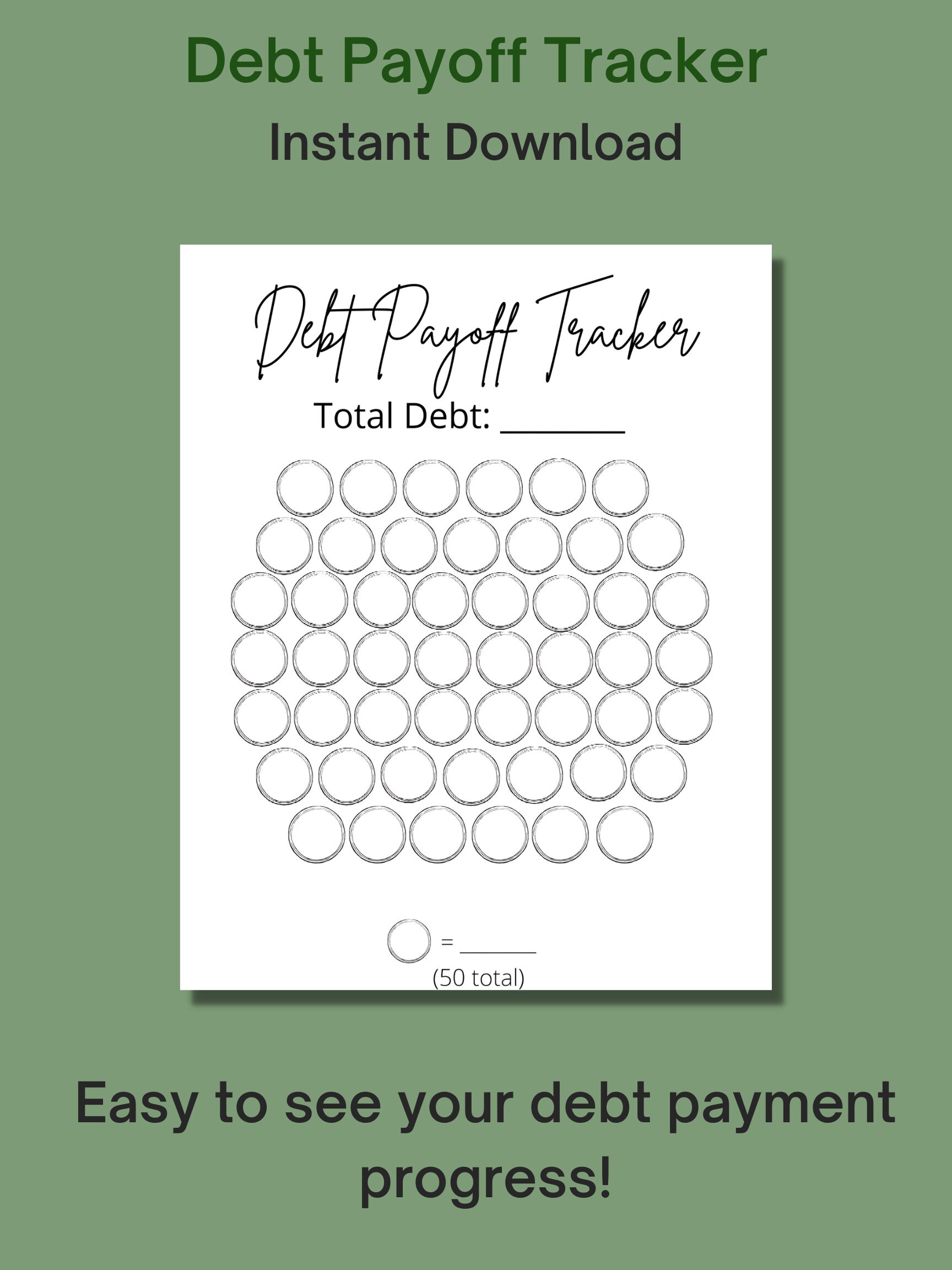 Instant Download Debt Payoff Tracker, Printable Tracker, Debt Payment ...