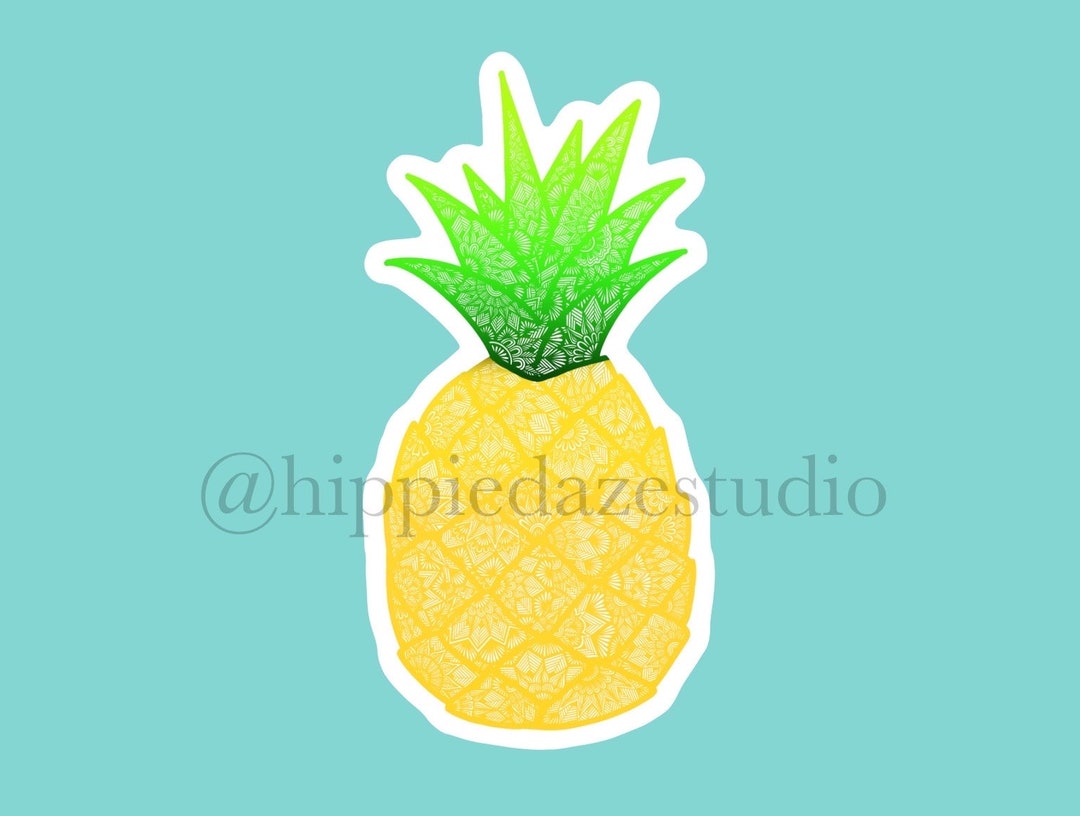 Pineapple Sticker Zentangle Sticker Water Proof Sticker Tropical ...