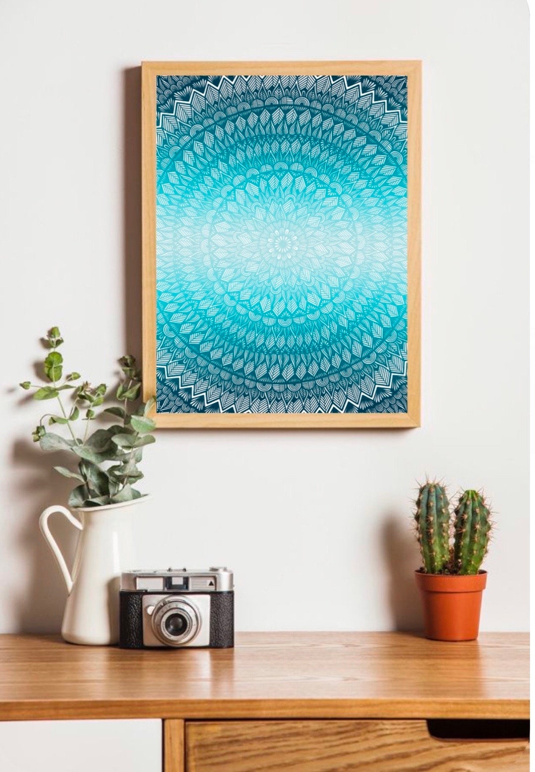 Blue Mandala Art Print Mandala Art Print Mandala Home Decor Mandala ...