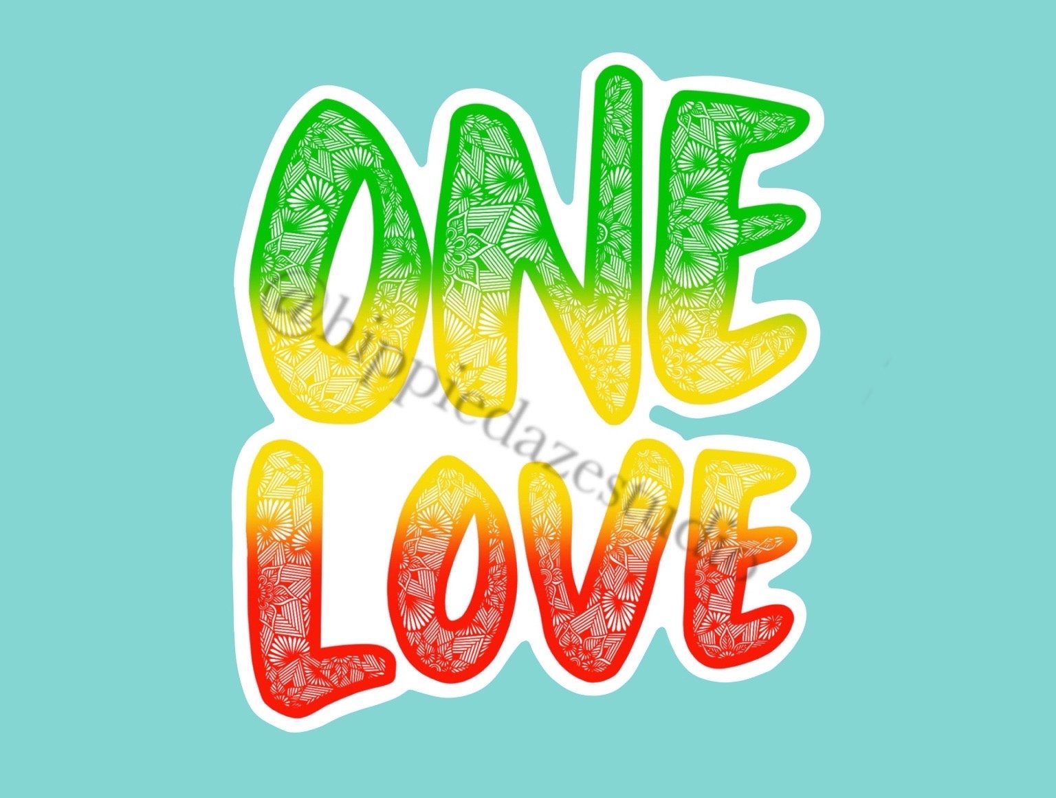 One Love Sticker - Bob Marley Sticker - Reggae Sticker - Waterproof ...