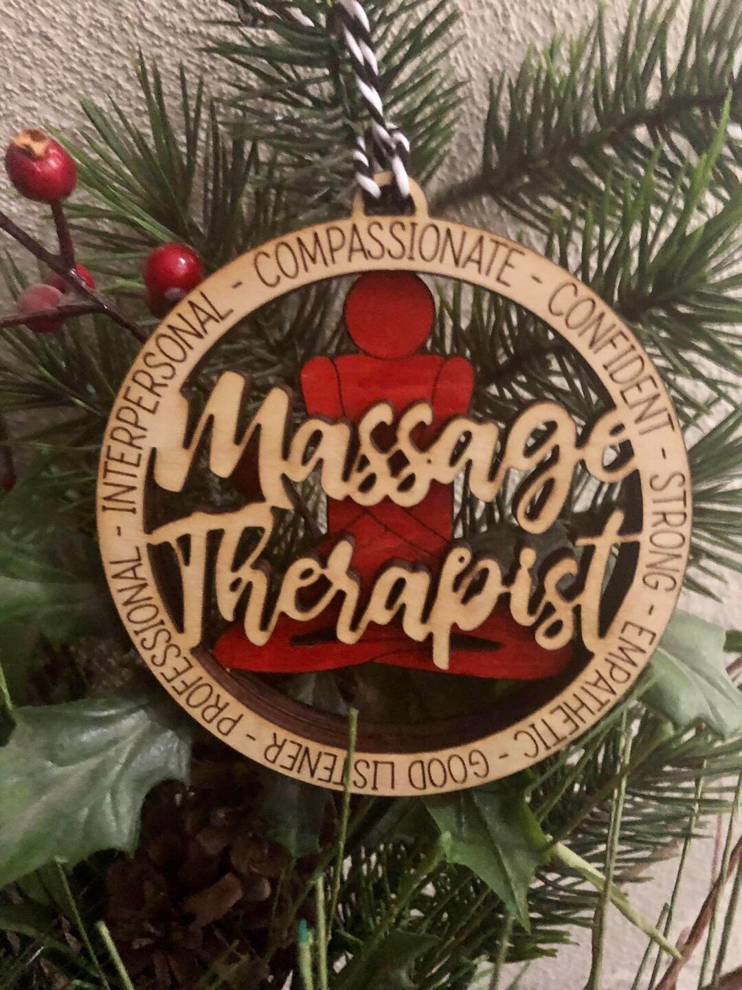 Massage Therapist Wooden Christmas Ornament Etsy