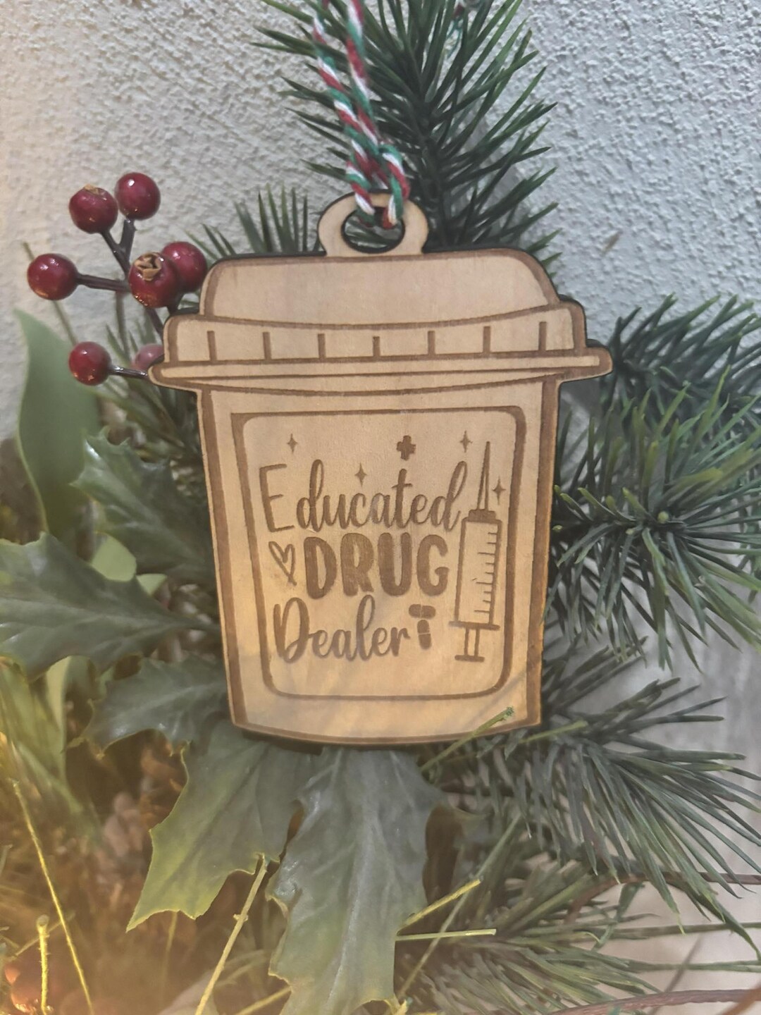 Educated Drug Dealer Wooden Christmas Ornament - Etsy