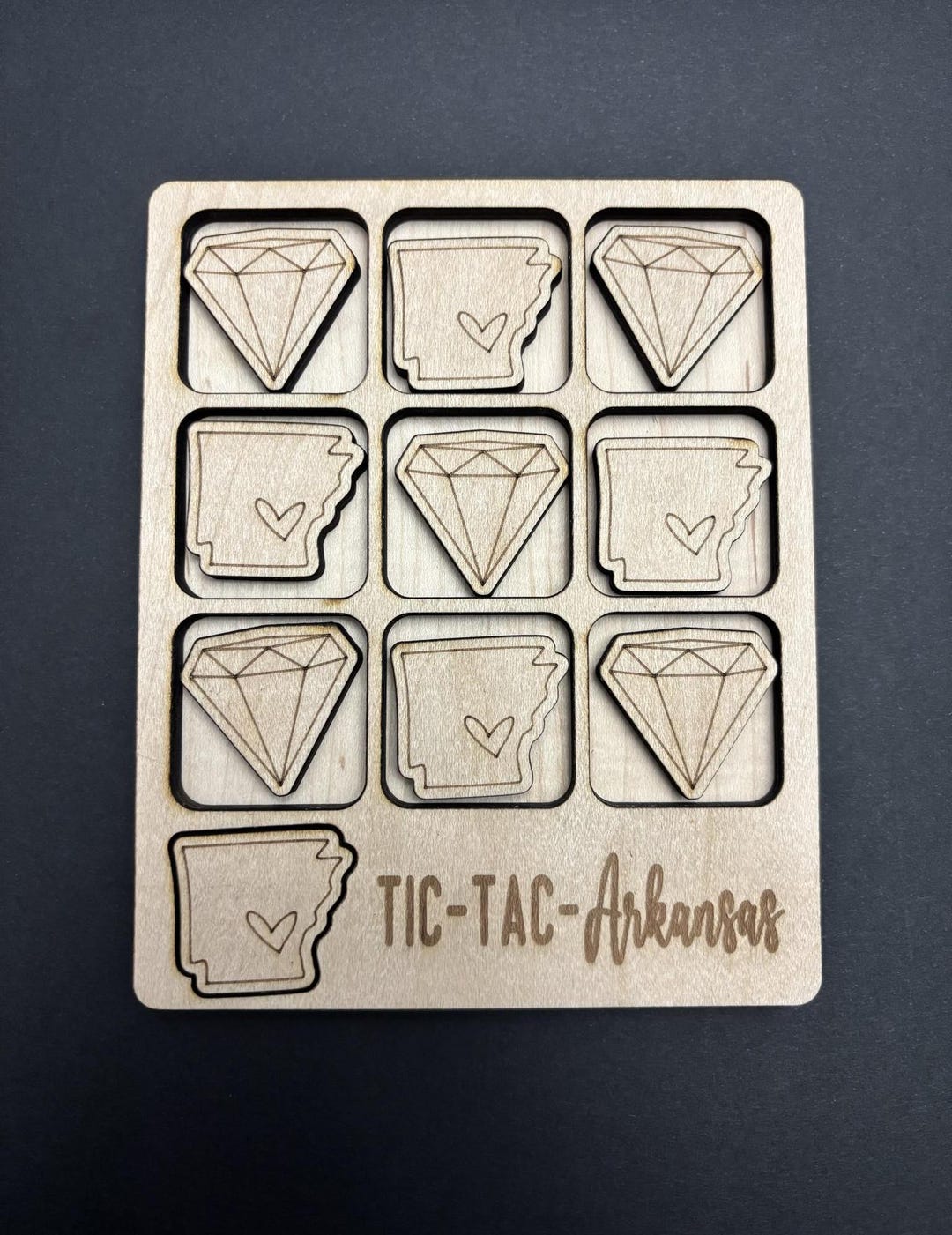 Arkansas Themed Tic Tac Toe Board, Multiple Options Available - Etsy
