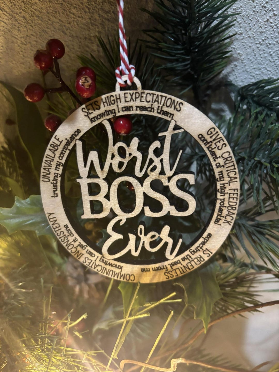 Worst Boss Ever Wooden Christmas Ornament - Etsy