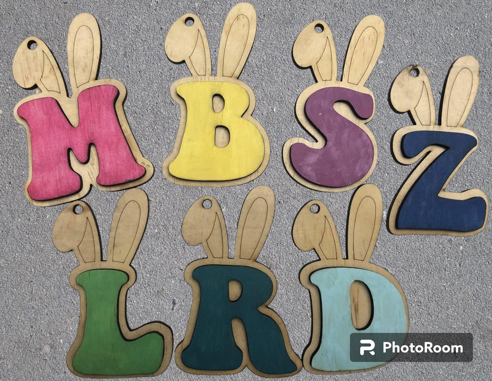 Easter Basket Two Layer Bunny Ear Letter Tags- All Letters Available ...