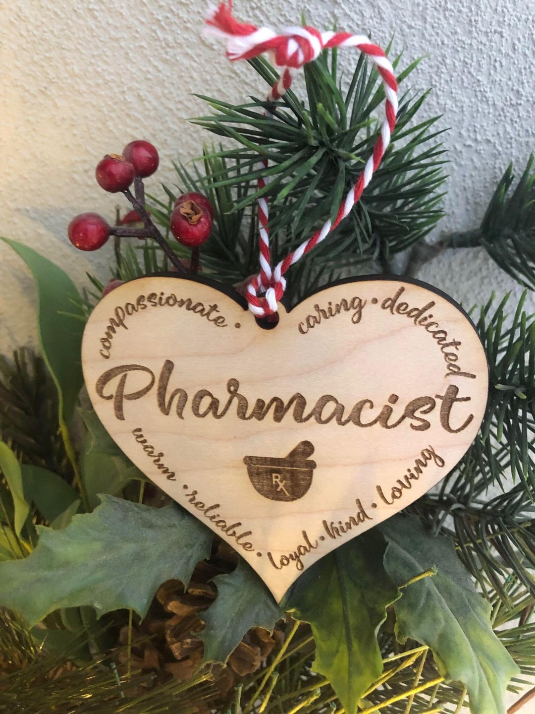 Pharmacist Heart Christmas Ornament - Etsy