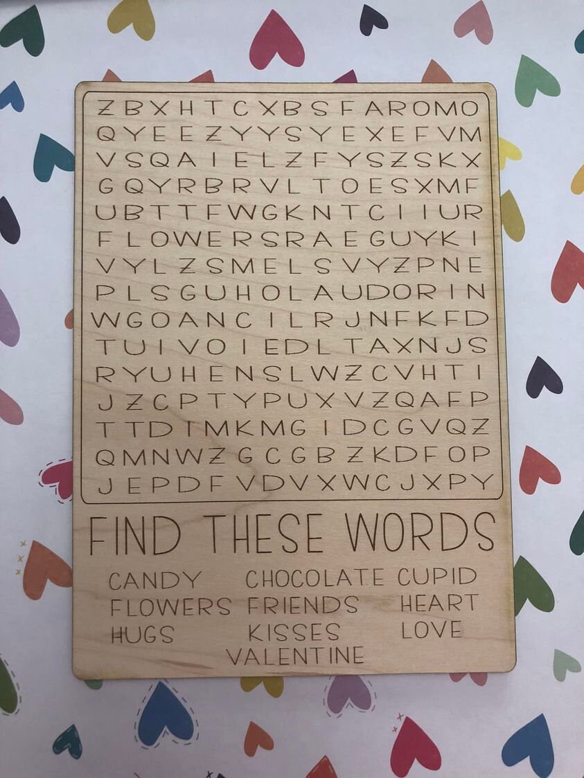 Valentine's Day Word Search SVG - Etsy