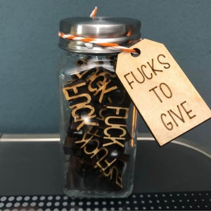 Jar of Shits to Give, Multiple Other Styles Available, Swear Word ...