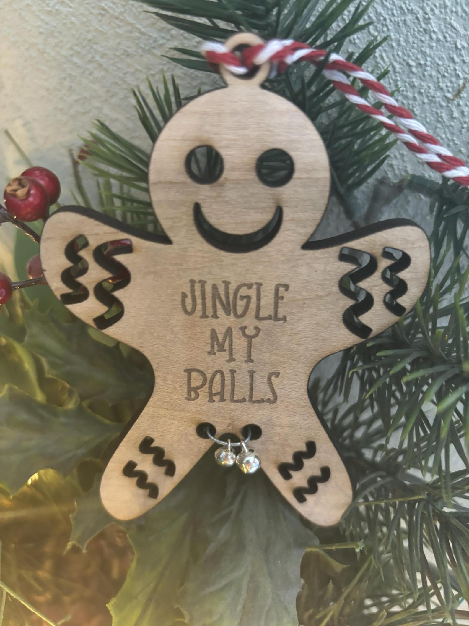 Jingle My Bells Gingerbread Wooden Ornament - Etsy