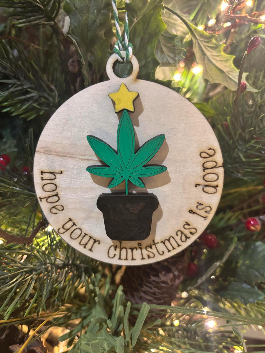 Hope Your Christmas is Dope, Wooden Holiday Ornament or Car Charm - Etsy