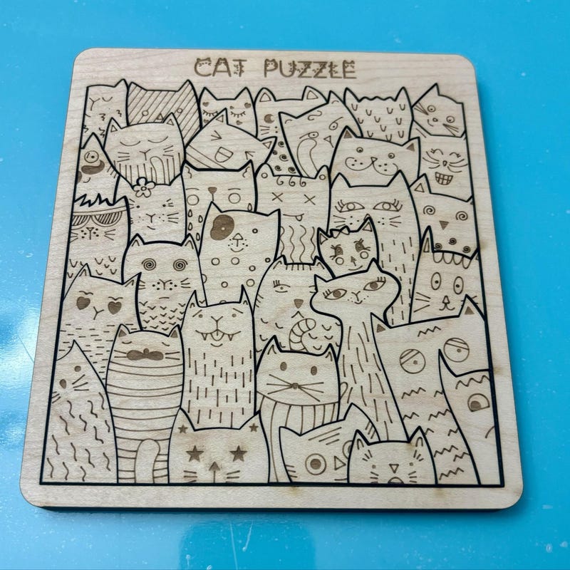 Wood Cat Puzzle - Etsy