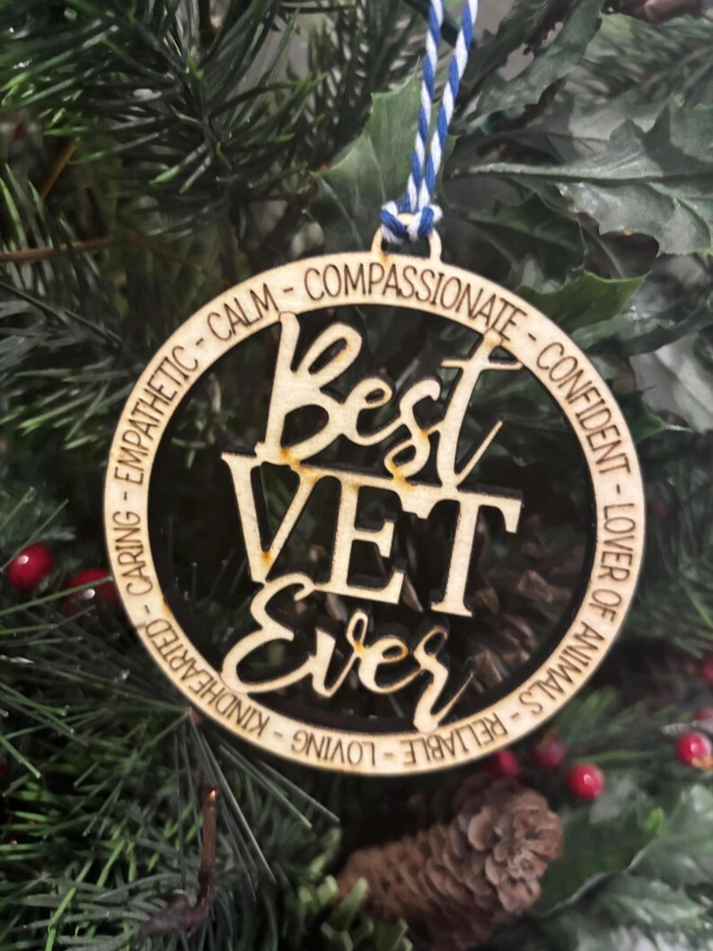 Best Vet Ever, Wooden Veterinary Christmas Ornament, Wood Gift - Etsy