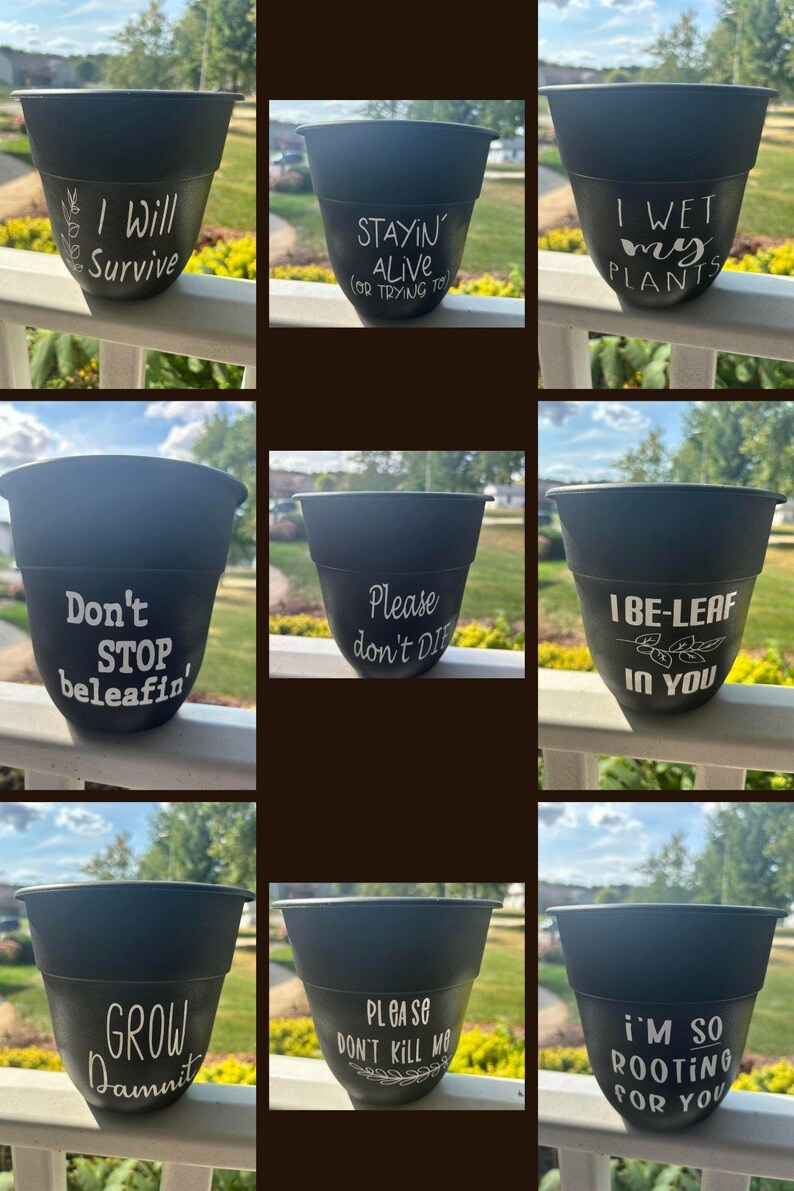 Funny Black Plastic Pot for Plants - Etsy