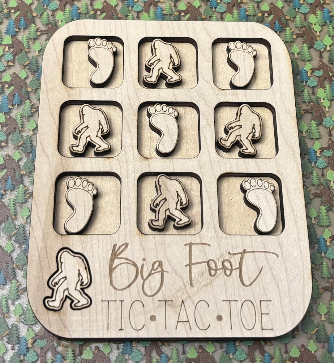 Bigfoot or Yeti Tic Tac Toe Board, 2 Styles Available - Etsy