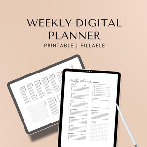 Weekly Digital Planner Goal Setting, Progress Tracker, Work From Home ...