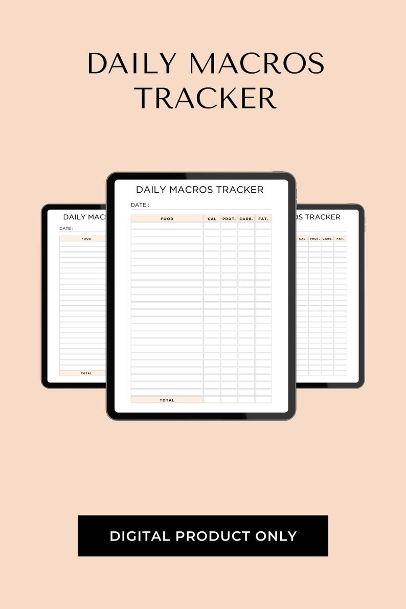 Daily Macro Tracker: Printable Food Journal (PDF) - Etsy