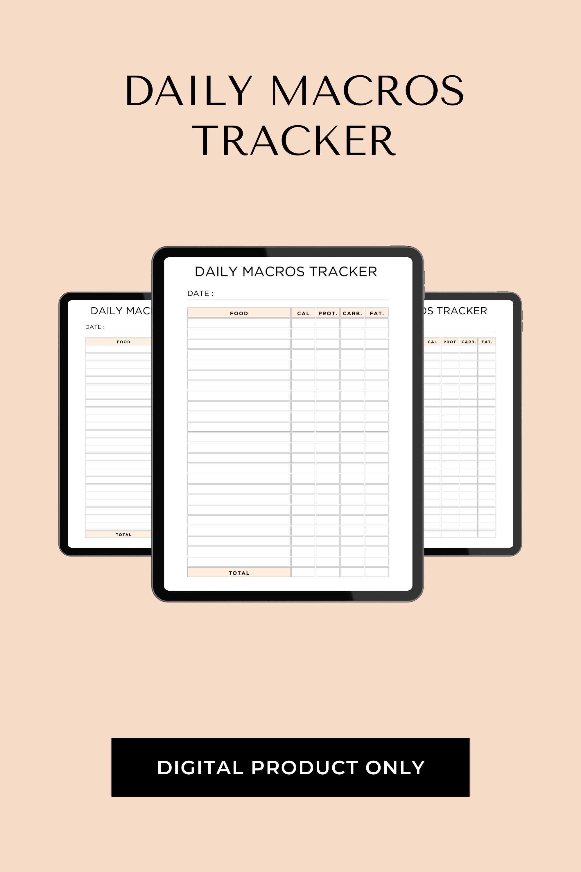 Daily Macro Tracker: Printable Food Journal (PDF) - Etsy
