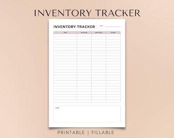 Printable Simplified Inventory Management Tracker Sheet for Small ...