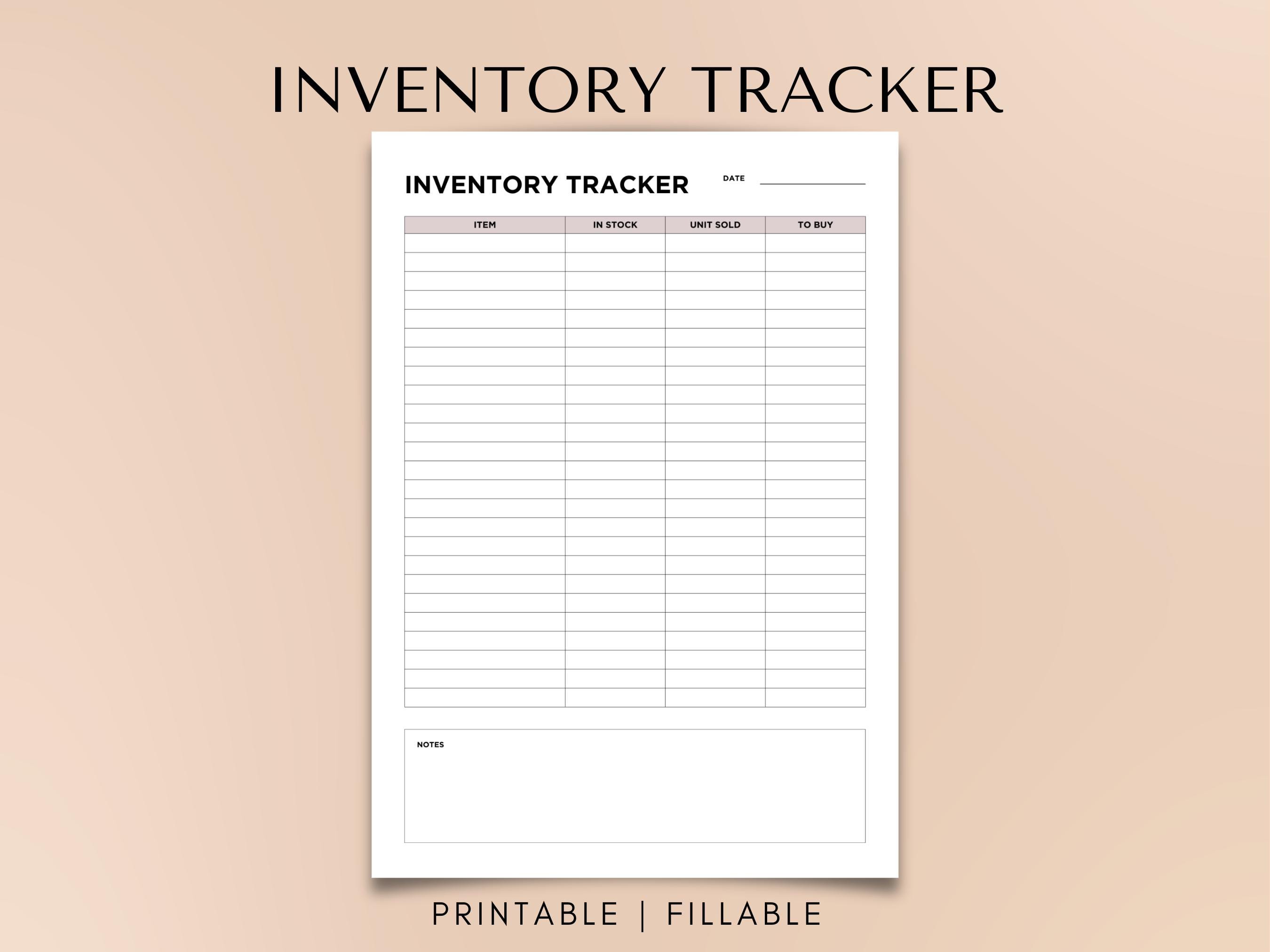 Printable Inventory Tracker: Small Business Stocks Management (digital ...