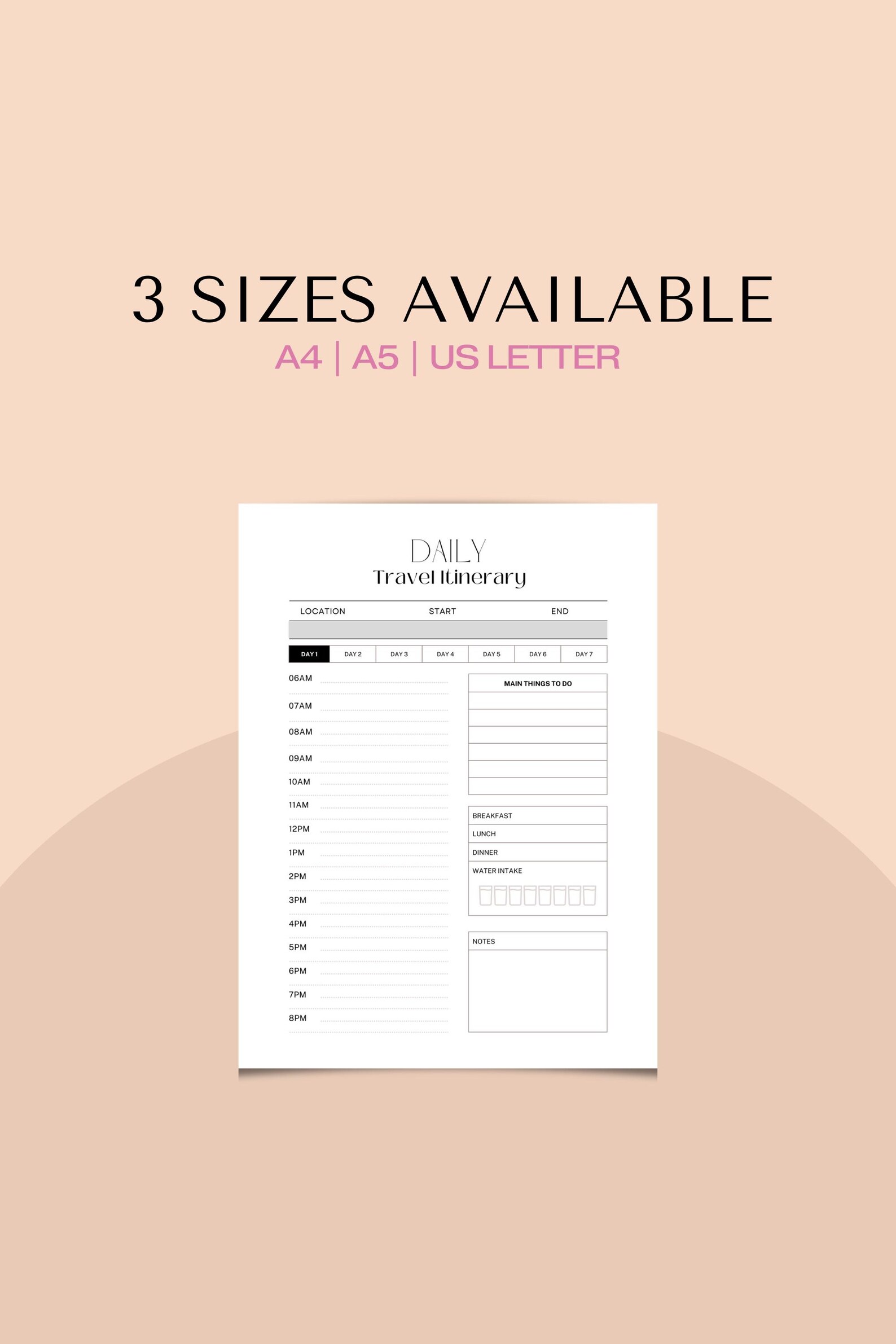 Travel Itinerary Template, Printable Travel Research Vacation Log ...