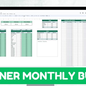 Easy-to-use Monthly Budget Tracker | One-tab Google Spreadsheet for ...