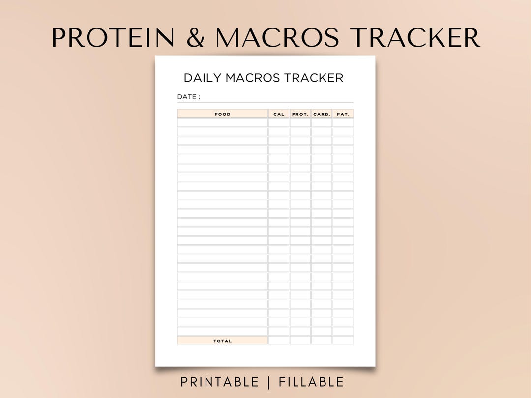 Daily Macro Tracker: Printable Food Journal (PDF) - Etsy