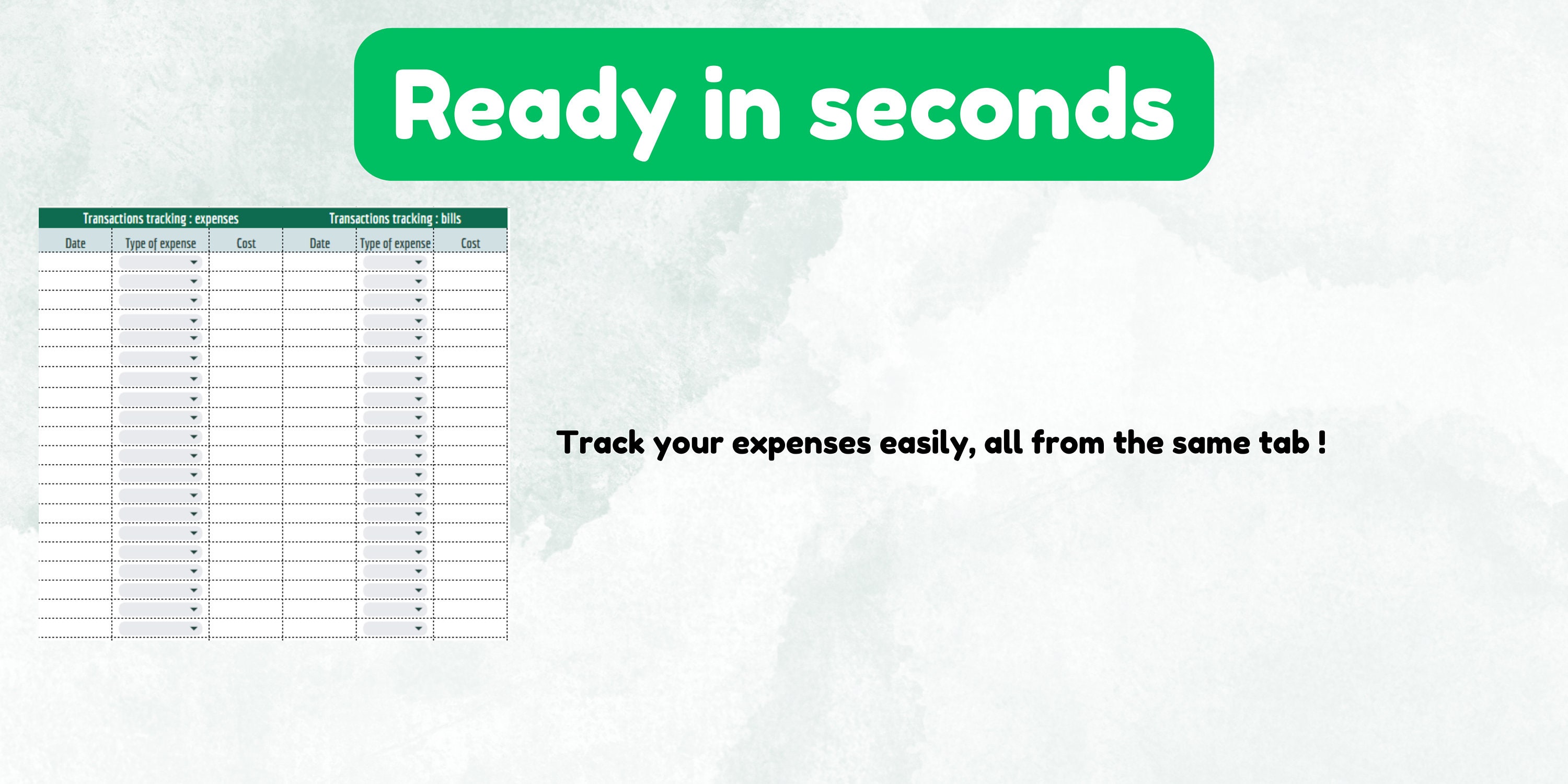 Easy-to-use Monthly Budget Tracker | One-tab Google Spreadsheet for ...