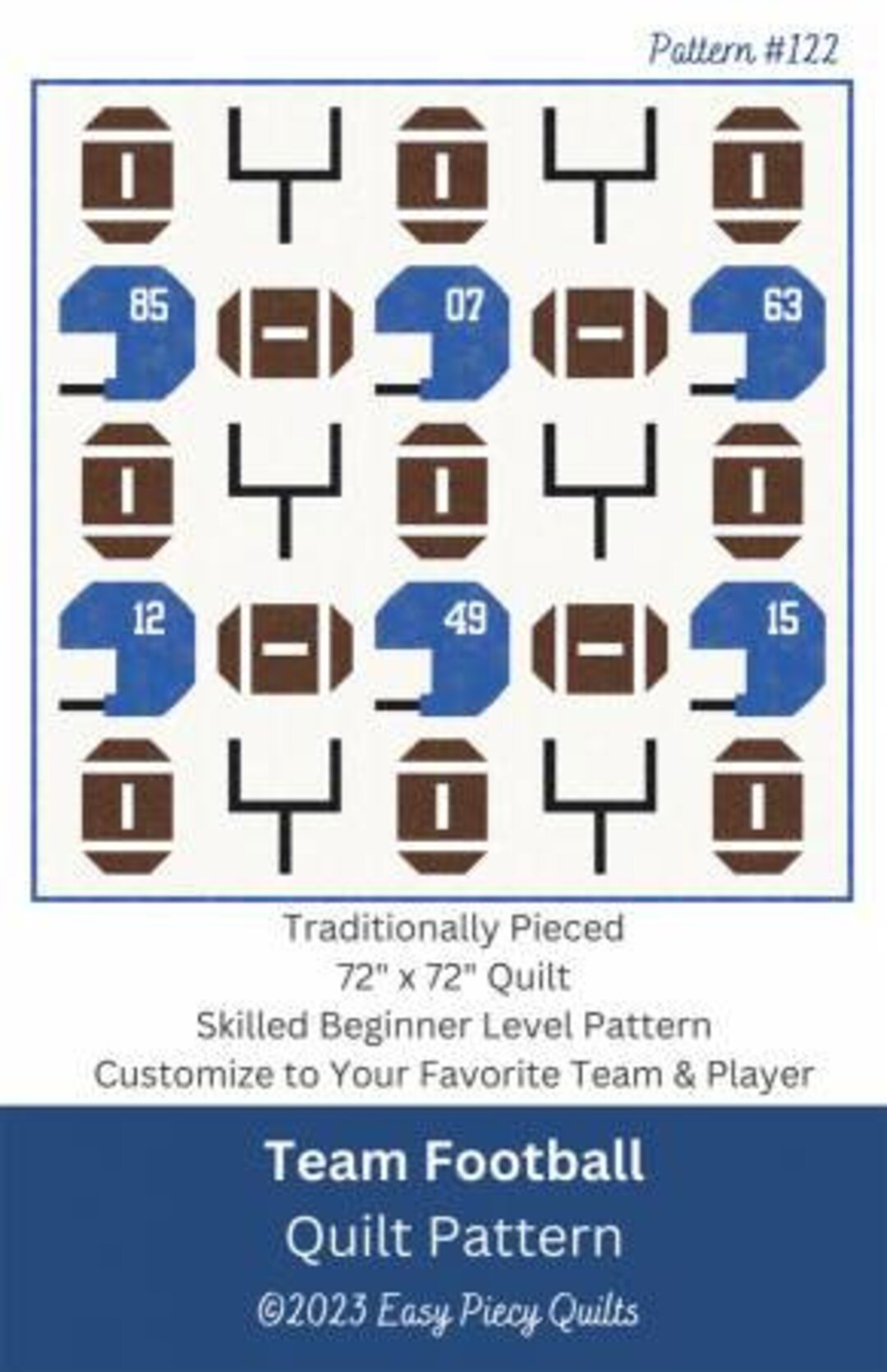 Team Football Quilt Pattern - Etsy