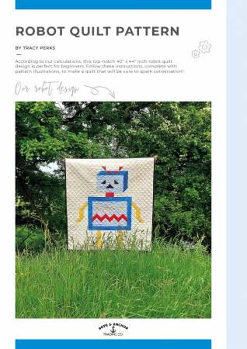 Robot Quilt Pattern - Etsy