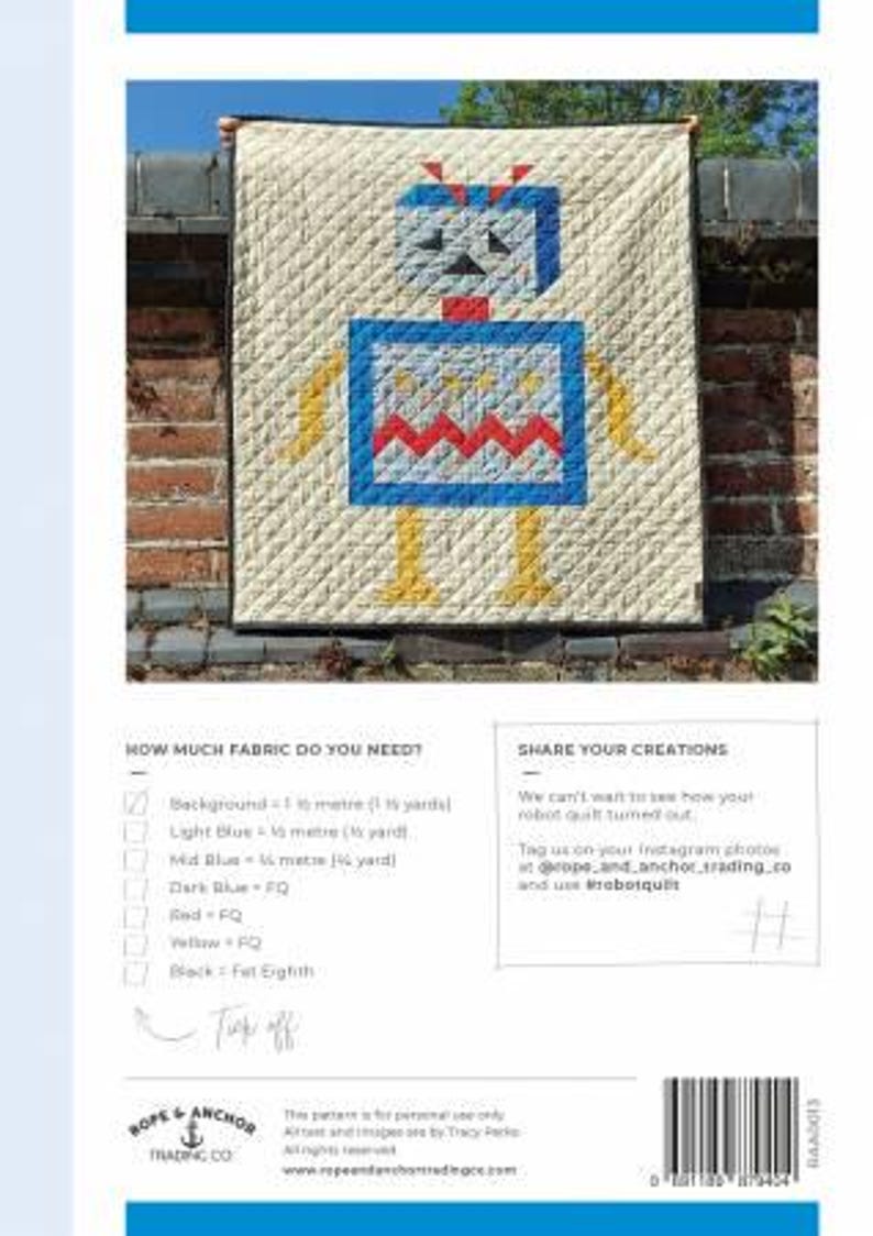 Robot Quilt Pattern - Etsy