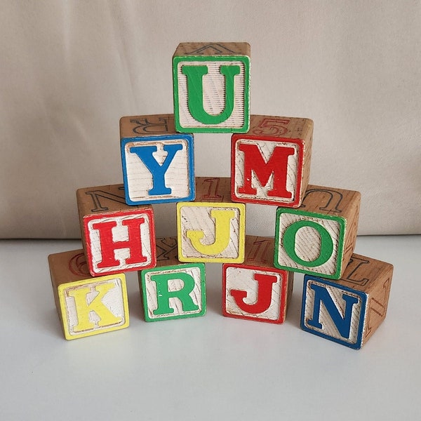 Wooden Alphabet Blocks - Etsy