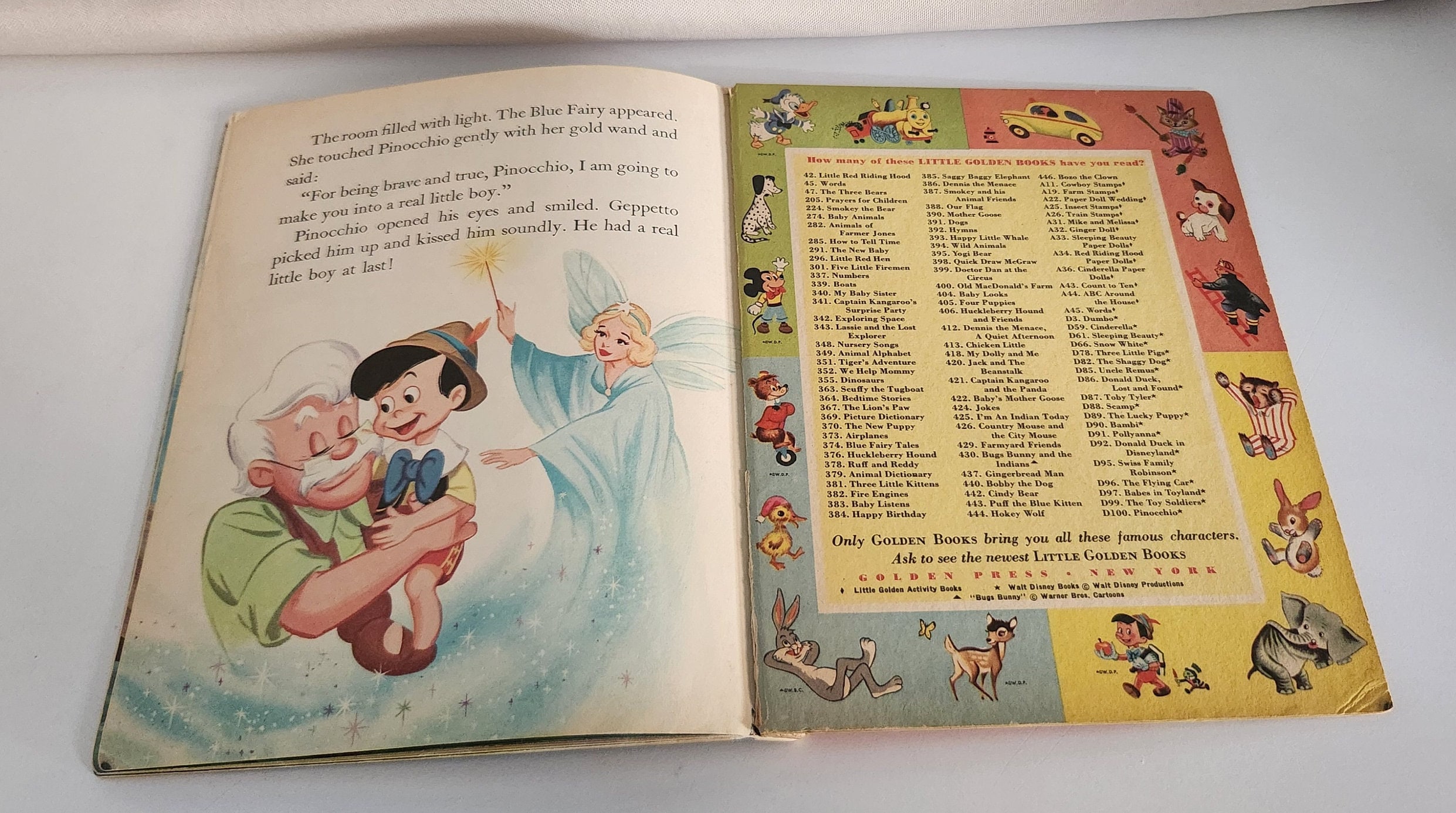 Walt Disney's Pinocchio and the Whale Little Golden Book - Etsy