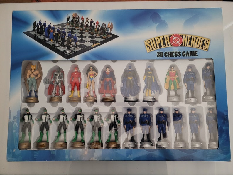 DC Super Heroes 3-D Chess Set RARE Batman Superman - Etsy