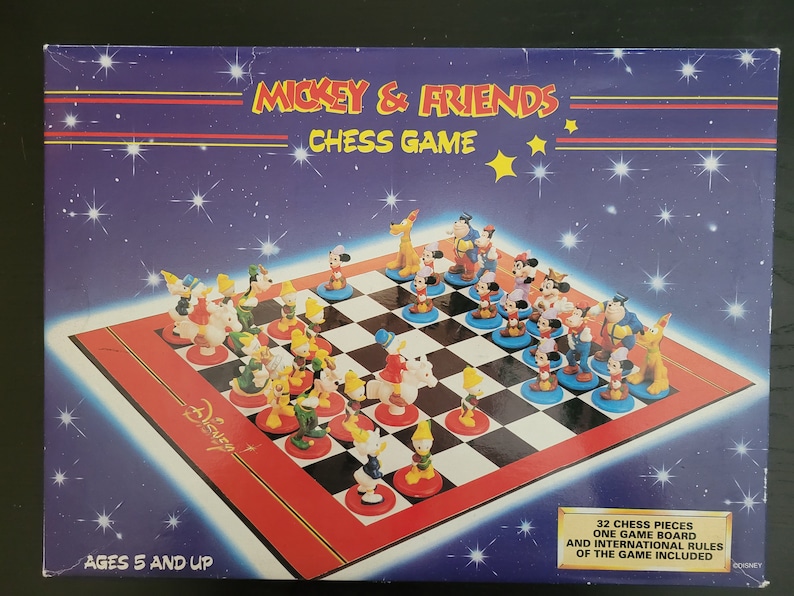 Vintage Disney Mickey Mouse & and Friends Chess Game Set RARE - Etsy