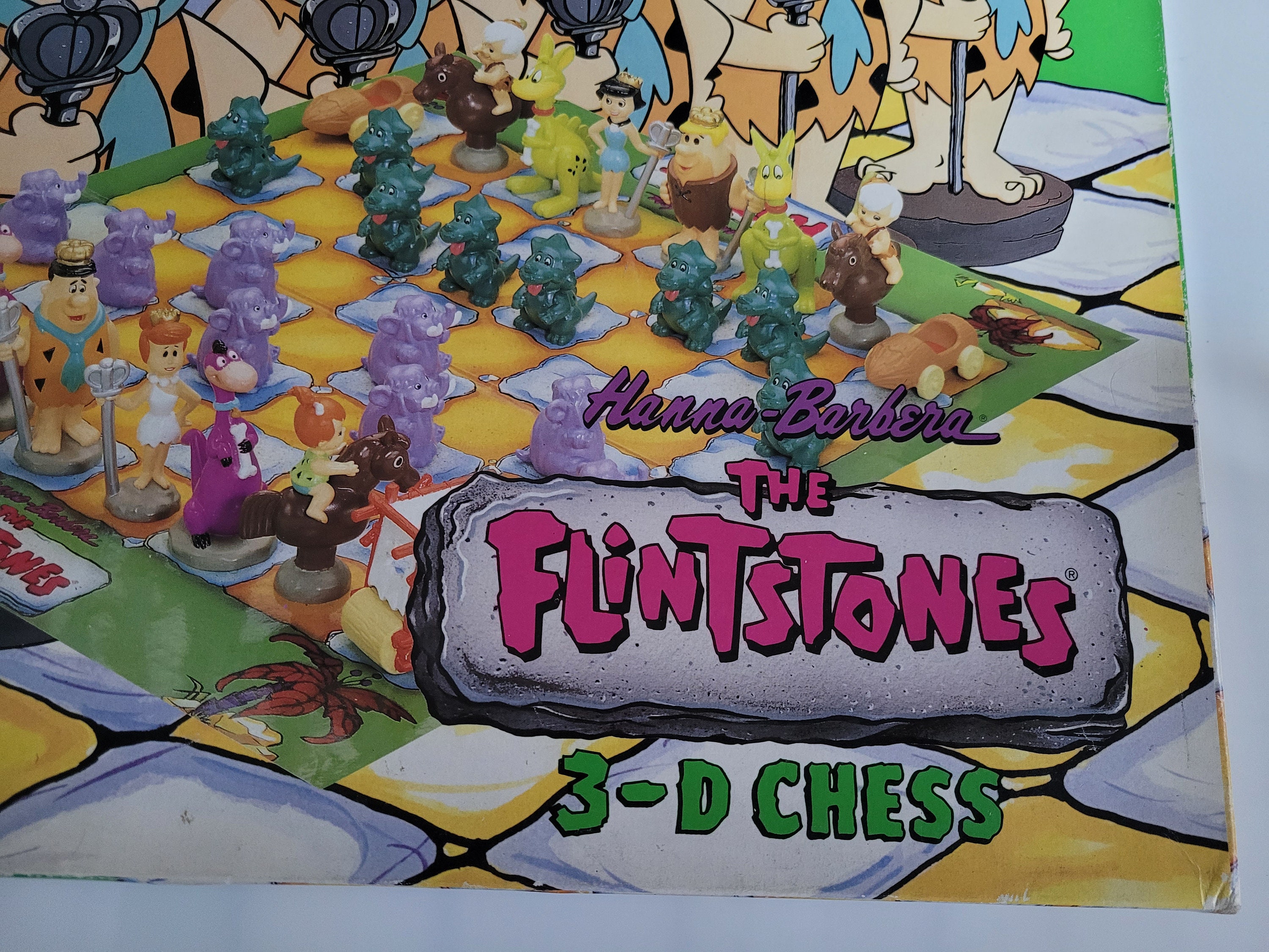 The Flintstones Chess Set 1993 Cartoon Hanna Barbera Vintage 90s Toy Pvc Pieces Fred Wilma