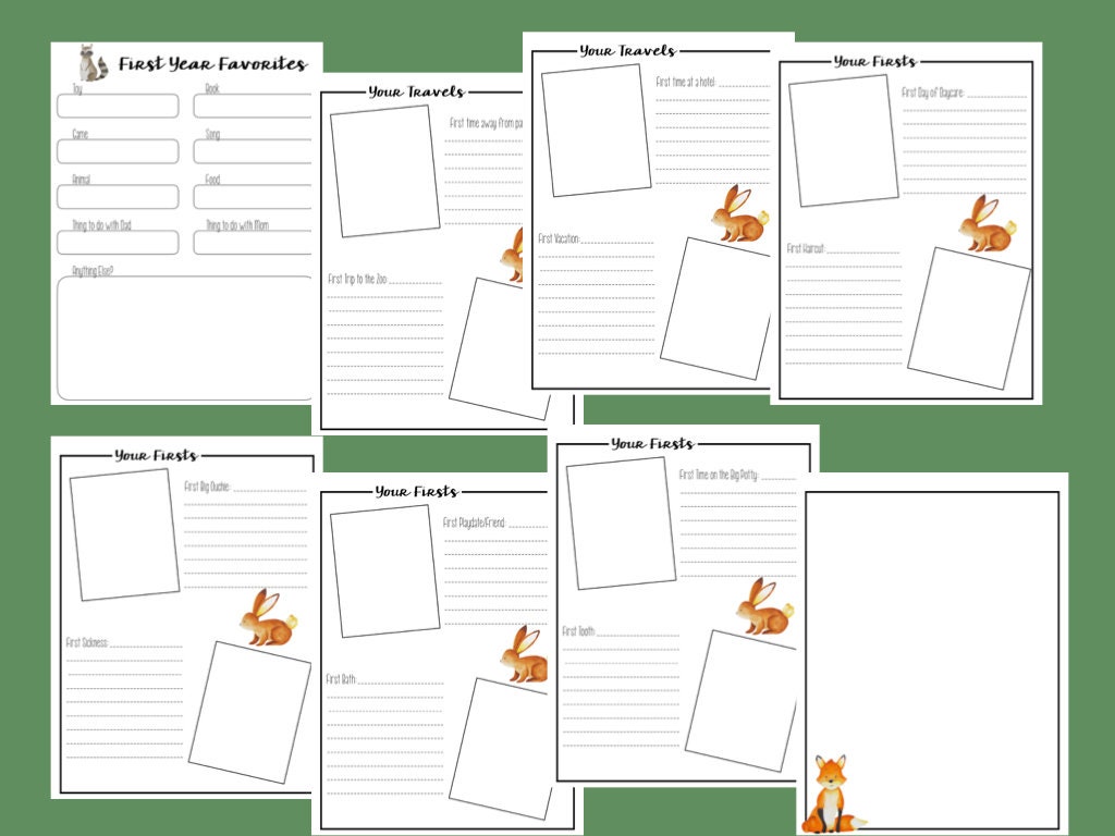 Printable Baby Book - Forest Animals, Woodland Animals - Etsy