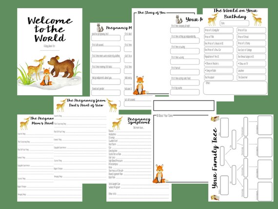 Printable Baby Book Forest Animals Woodland Animals - Etsy