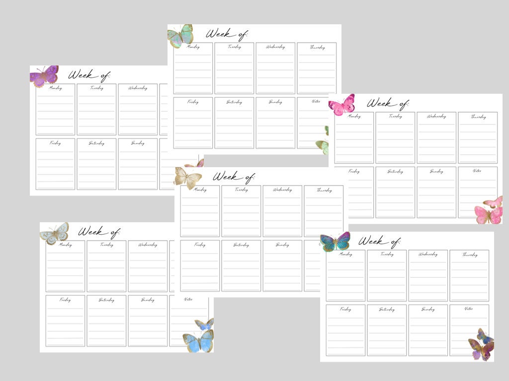 Butterfly Weekly Planners - Etsy