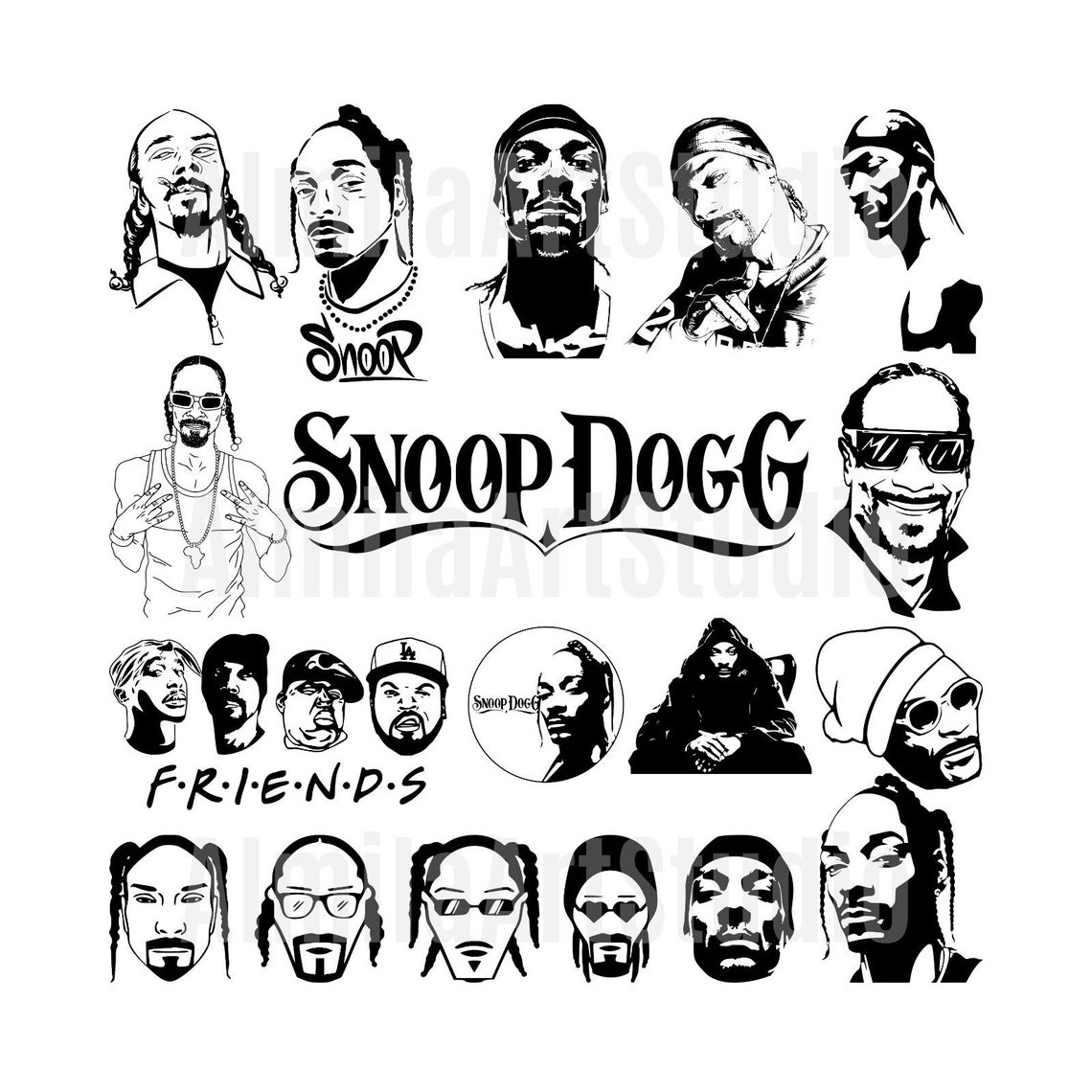 Snoop Dogg Svg Bundle Clipart, Snoop Dogg Cut File for Cricut, Digital ...