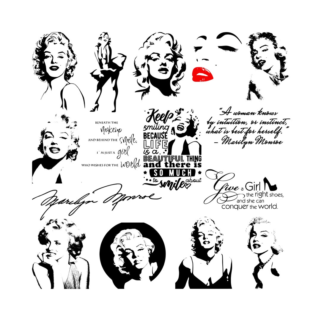 Marilyn Monroe Svg File for Cricut Actress Svg Norma - Etsy Norway