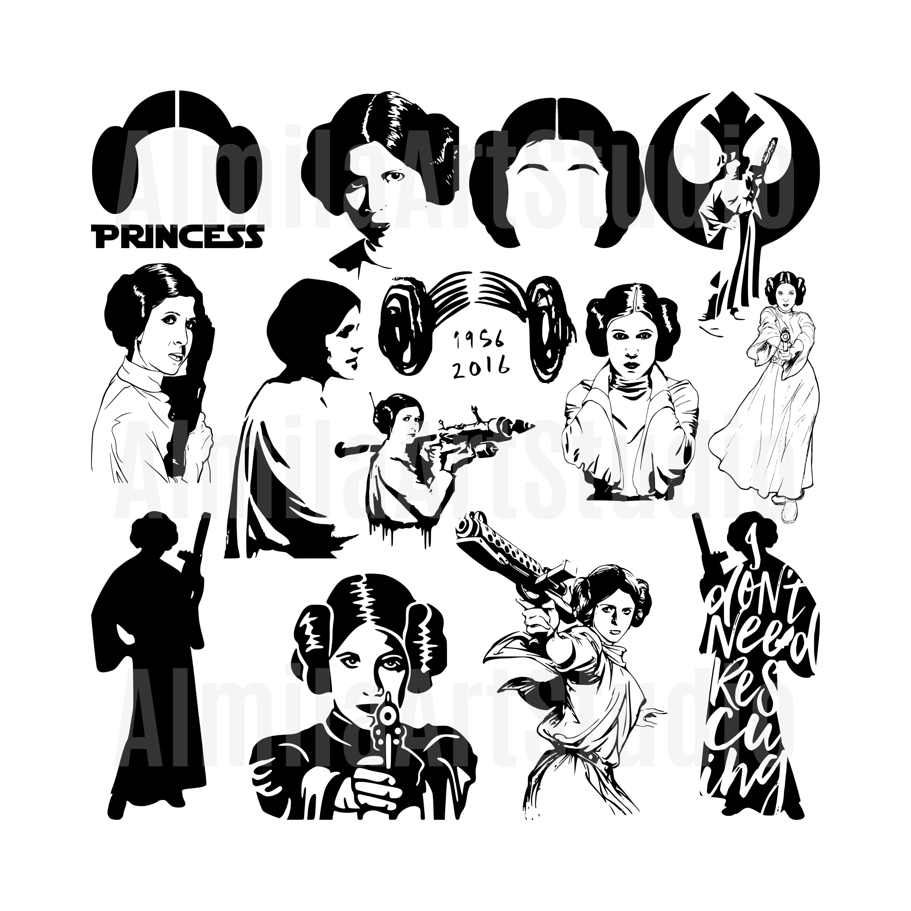 Princess Leia Svg Bundle Darth Vader Svg Png Dxf Eps Pdf Etsy Canada