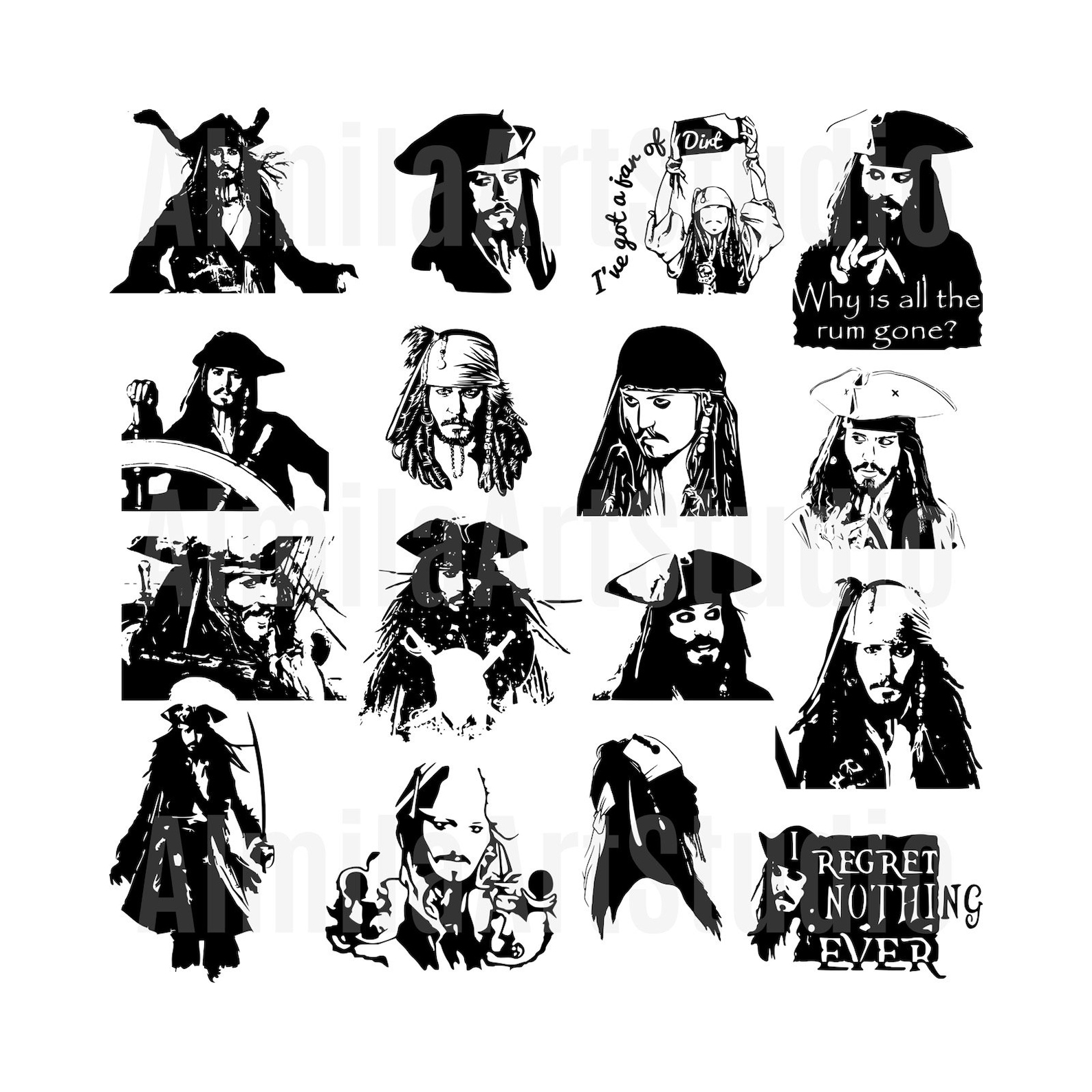 Jack Sparrow SVG Bundle Captain Jack Sparrow Pirates of - Etsy