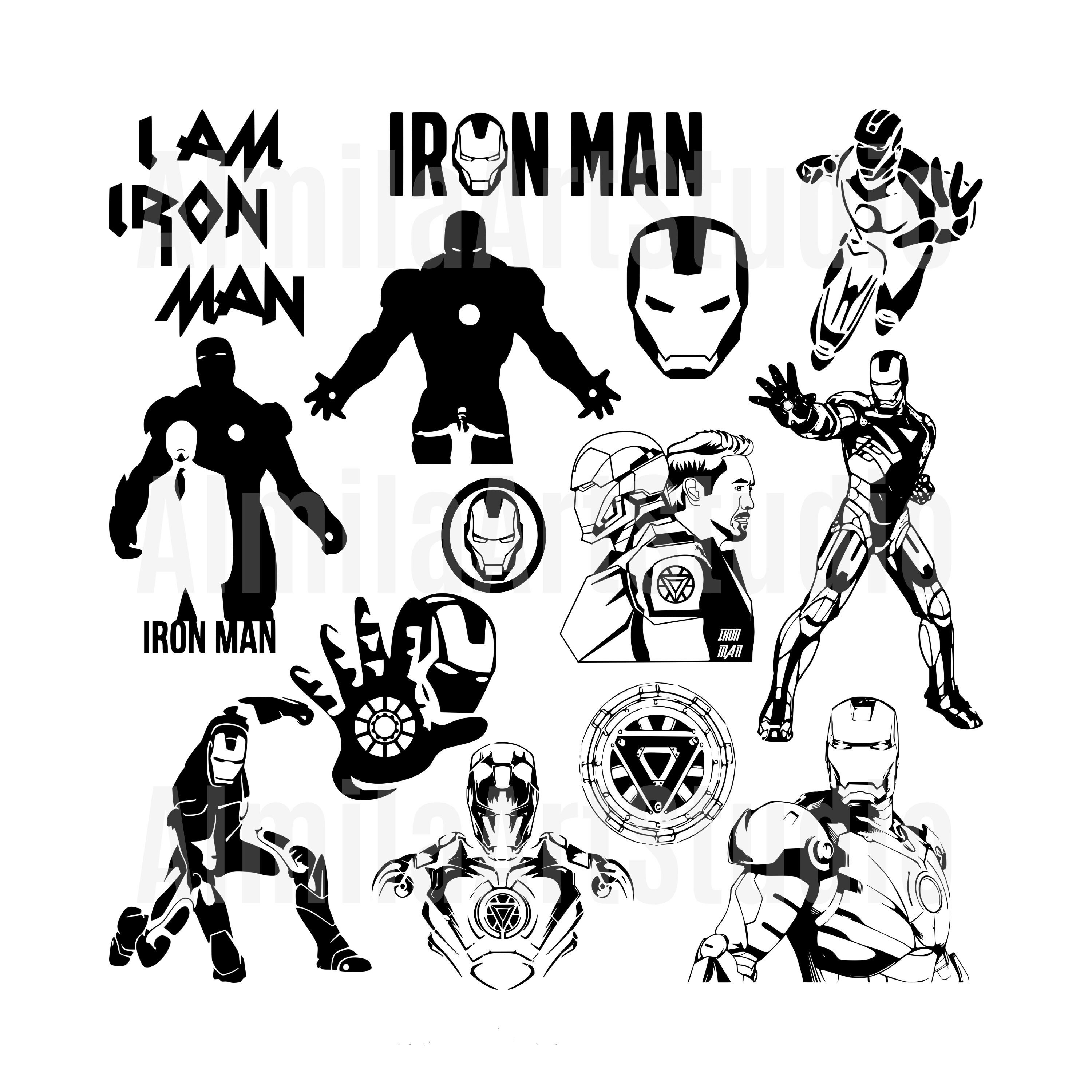 Iron Man SVG Bundle Tony Stark Avengers Team Member Svg File for Cricut ...