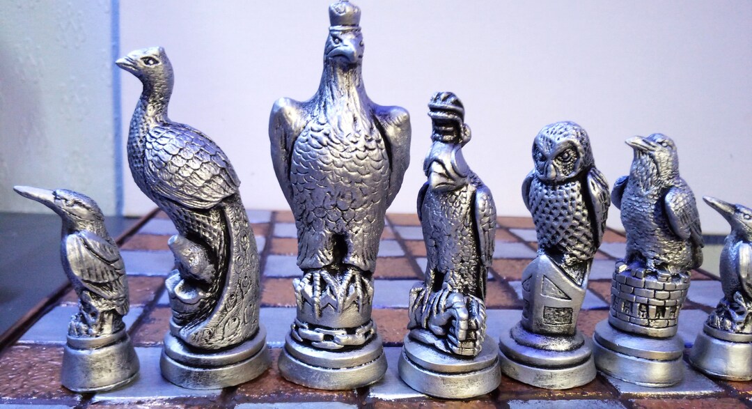 Chess Set, Luxury Large Birds Themed, Pieces Only, Handmade and ...