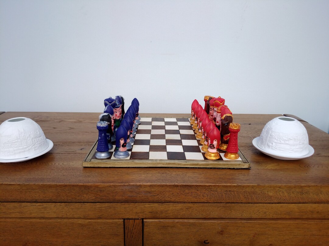 Chess Set, Gothic Heads, Handmade and Hand-painted ( Pieces Only). - Etsy